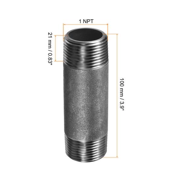 4" Length Male Threaded Cast Fitting Short Pipe Extension Fitting - Black - Bed Bath & Beyond ...